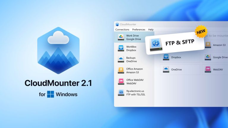CloudMounter for Windows now with FTP/SFTP/FTPS/FTPES support